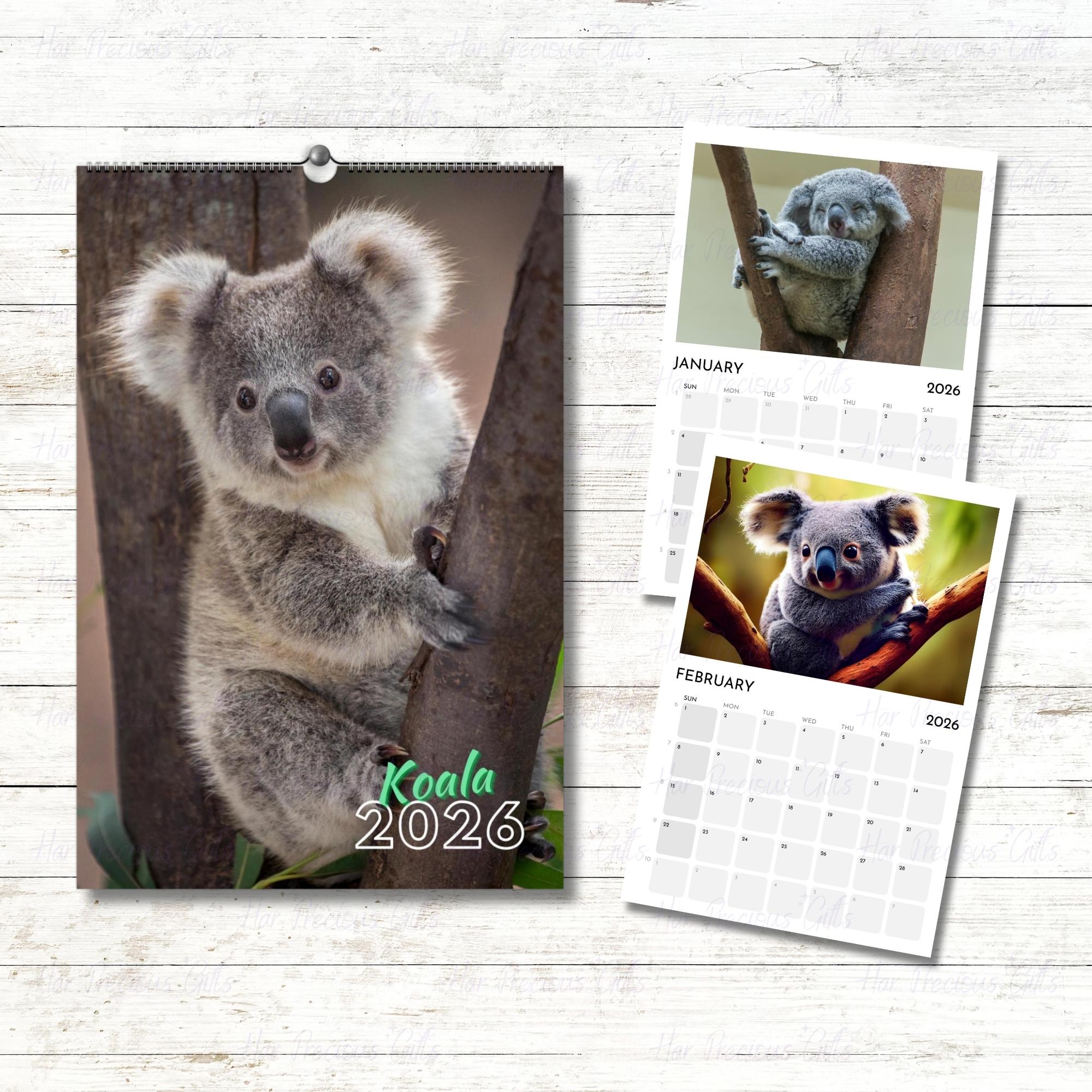 Koala Calendar 2026 | Premium Koala Photos Each Month | Wall Calendar ...